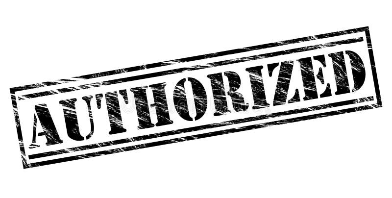 Black Authorized. Grungy Rubber Stamp Splash on a White Background ...