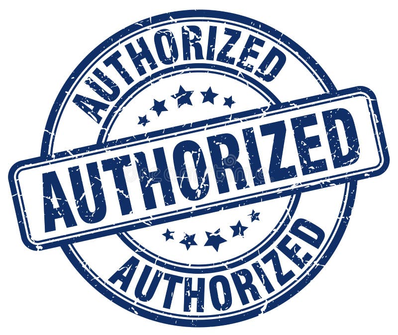 Authorized blue stamp stock vector. Illustration of blue - 119469023