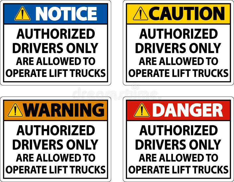 Authorized Drivers only Sign on White Background Stock Vector ...