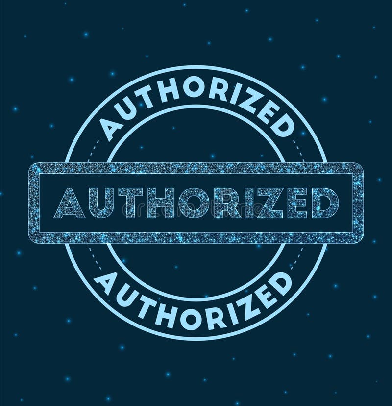 Authorized. Glowing Round Badge Stock Vector - Illustration of ...