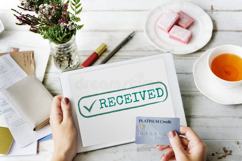 Authorized Received Tick Stamp Concept Stock Image - Image of feminine ...