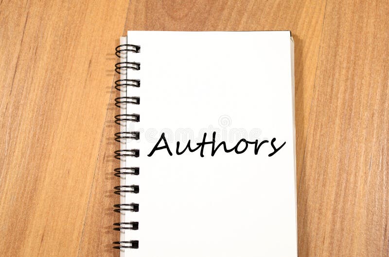 Authors write on notebook stock photo. Image of education - 89654268