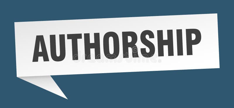 Authorship Banner. Authorship Speech Bubble Stock Vector - Illustration ...