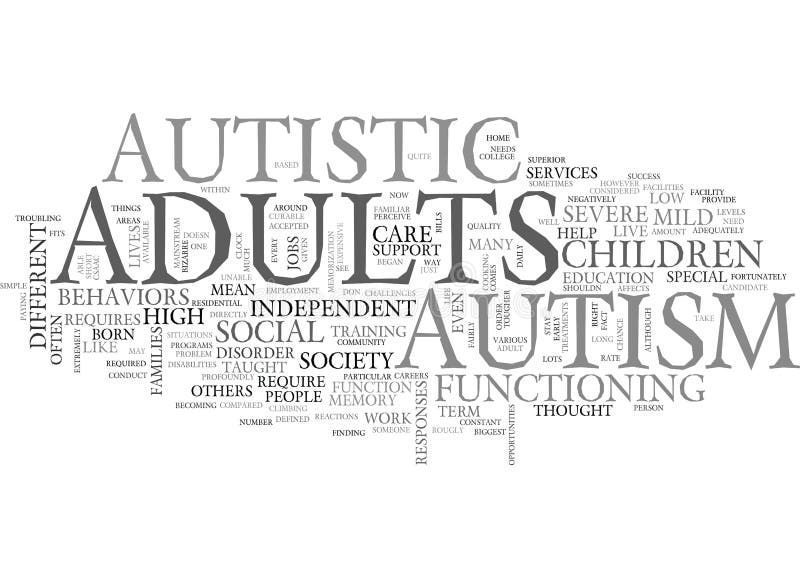 Autism in Adults Word Cloud Stock Illustration - Illustration of text ...