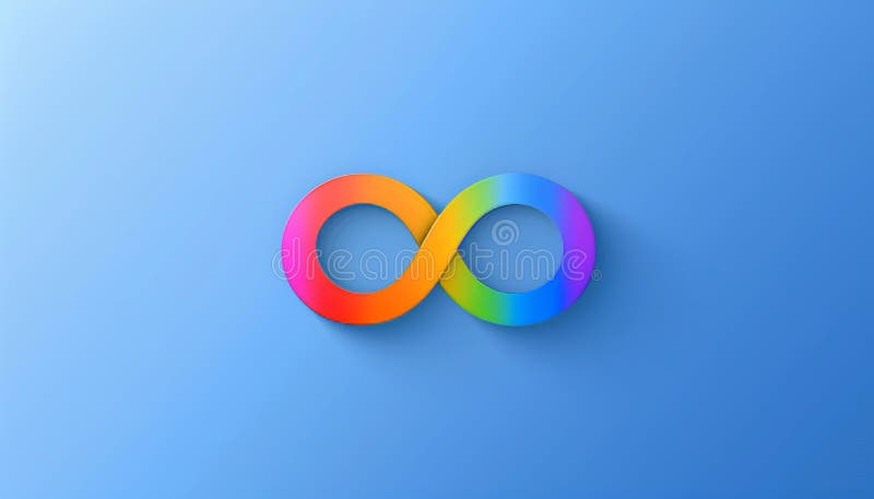 Autism Awareness Day Concept Rainbow Infinity Symbolizing ...