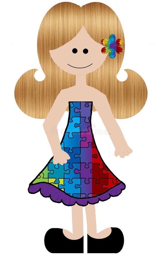 Autism Awareness Girl stock illustration. Illustration of woman - 13687131