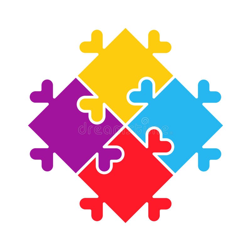 Autism Awareness Puzzle Symbol Vector Illustration Stock Vector ...