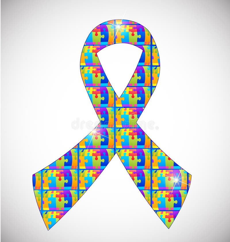 Autism Awareness Ribbon stock vector. Illustration of conceptual - 16154359