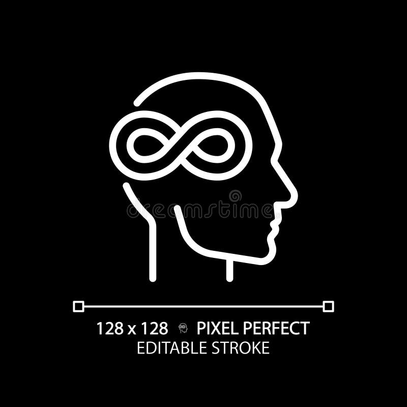 Autism Awareness White Linear Icon for Dark Theme Stock Vector ...