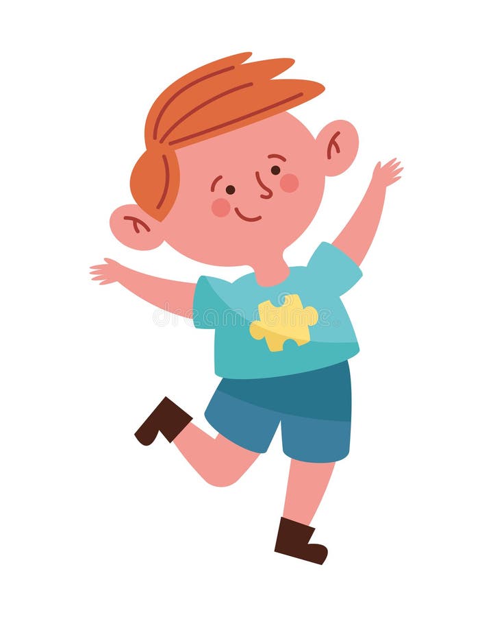 Autism boy happy stock vector. Illustration of disability - 310679241