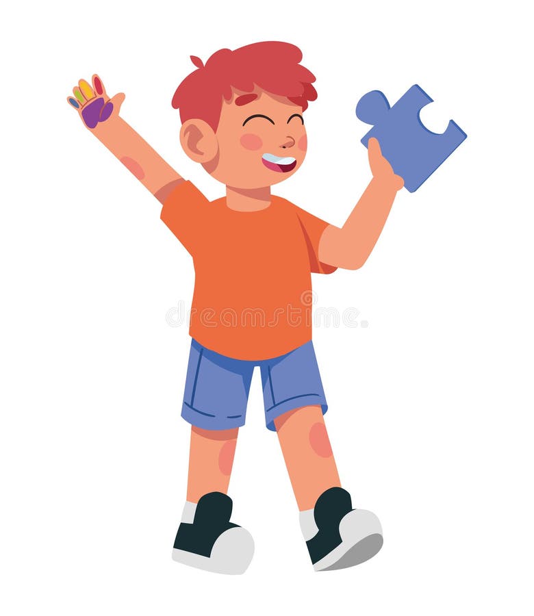 Autism boy happy stock vector. Illustration of kids - 311520639