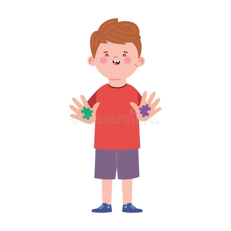 Autism boy smile stock vector. Illustration of vector - 312149492
