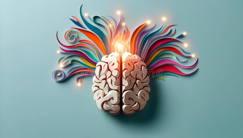 Autism Brain with Dynamic Light Trails in Paper Craft - AI Generated ...