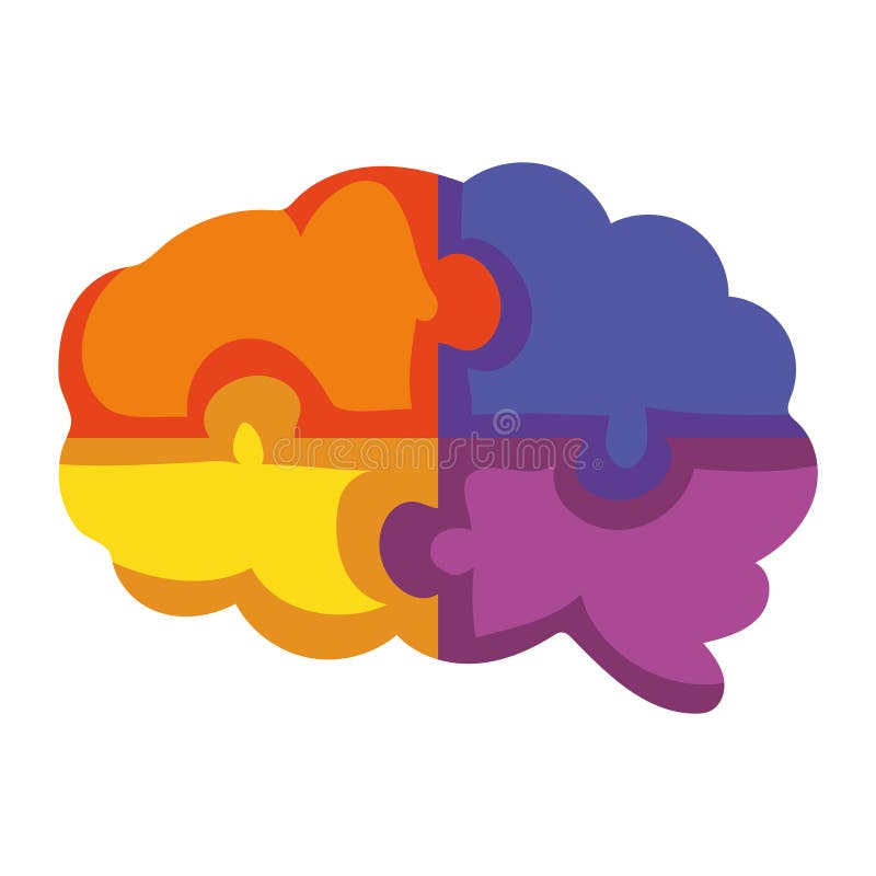 Autism brain with puzzles stock vector. Illustration of disability ...