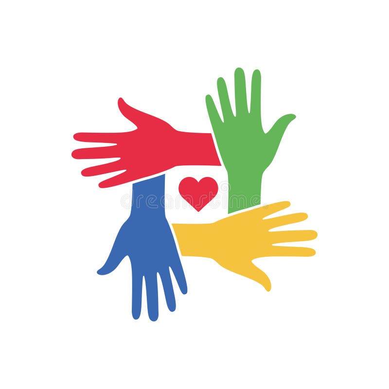 Autism colored hands stock illustration. Illustration of autism - 295616827