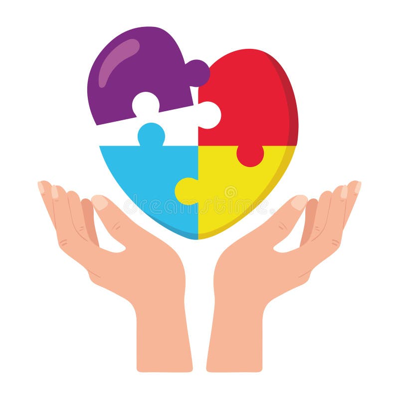 Autism Day Awareness Heart Illustration Stock Vector - Illustration of ...