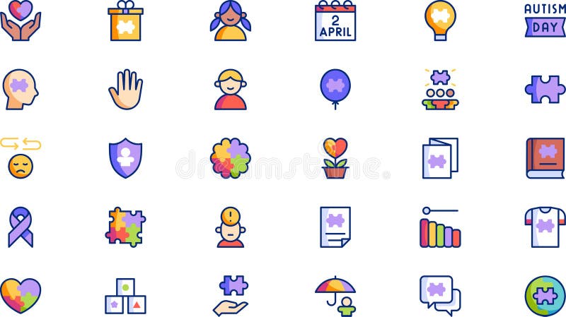 Autism Day Icon Pack High-Quality Vector Icons Collection with Editable ...