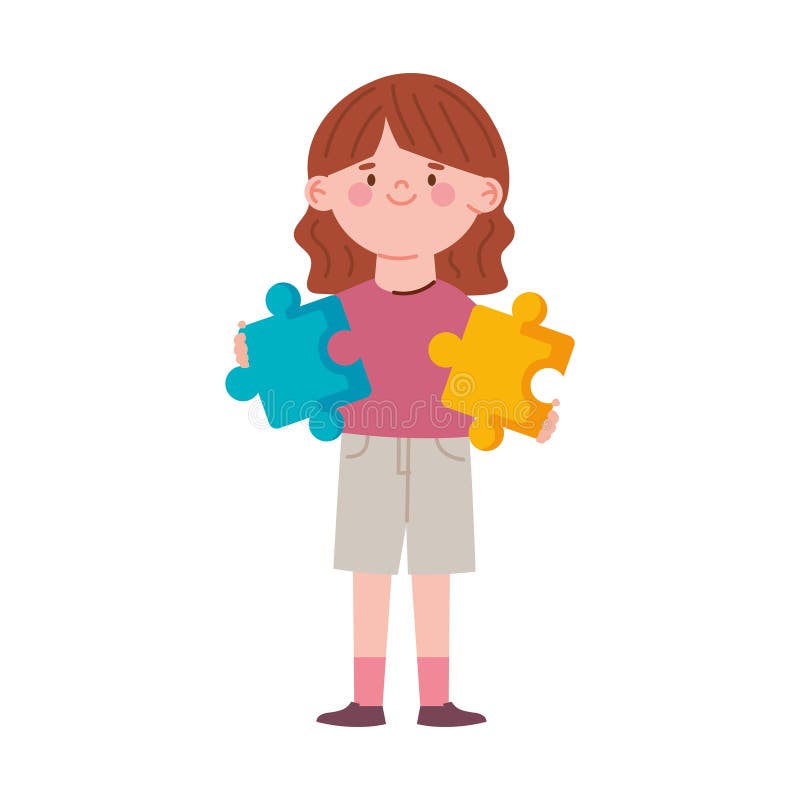 Autism Girl Awareness Isolated Stock Vector - Illustration of isolated ...
