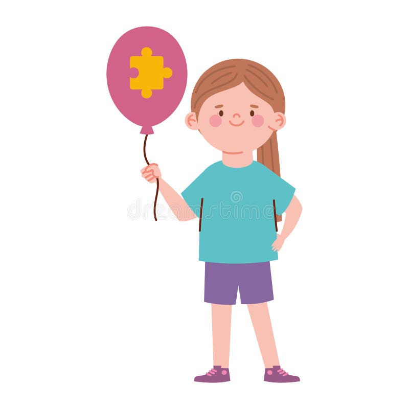 Autism Girl Campaign Isolated Stock Vector - Illustration of brain ...