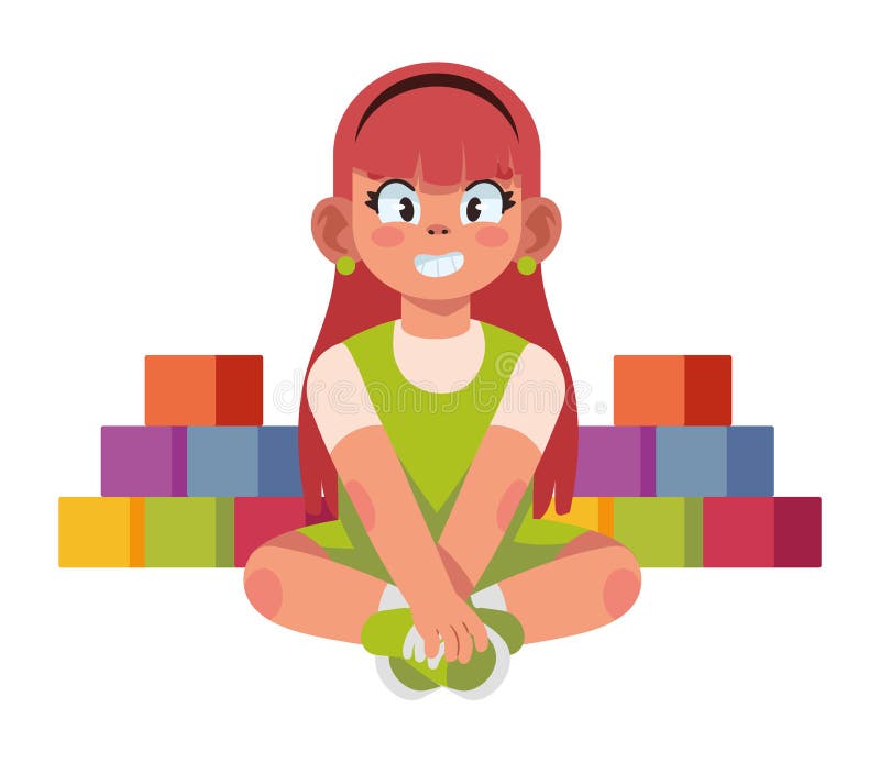 Autism girl cartoon stock vector. Illustration of neurodevelopmental ...