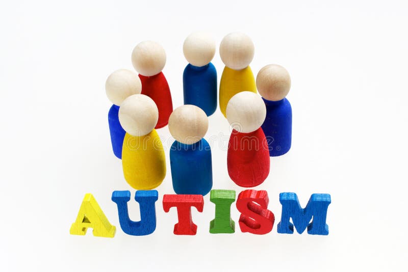 Autism Inscription with Figures and on White Background Stock Image ...