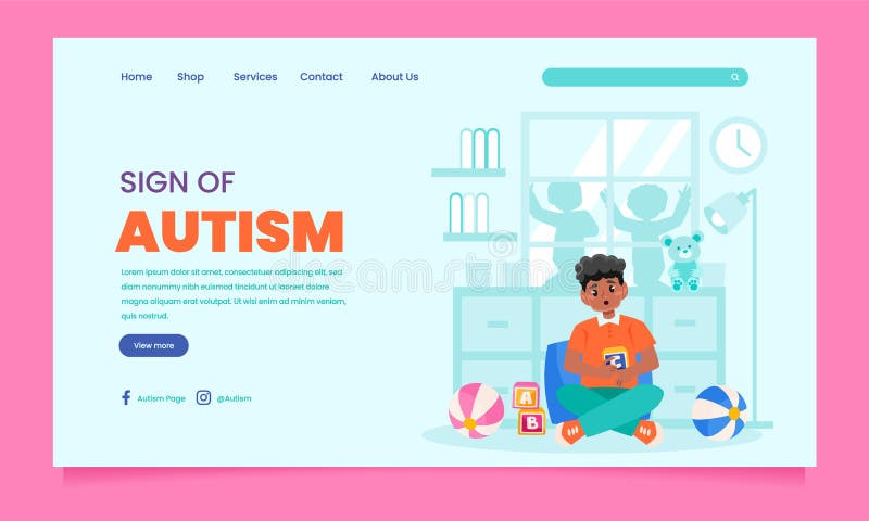 Autism Landing Page in Flat Design Stock Illustration - Illustration of ...