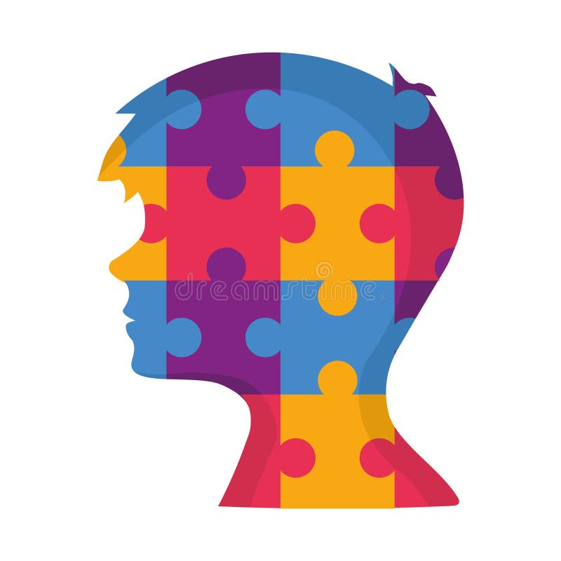 Autism puzzle head stock vector. Illustration of april - 310846271