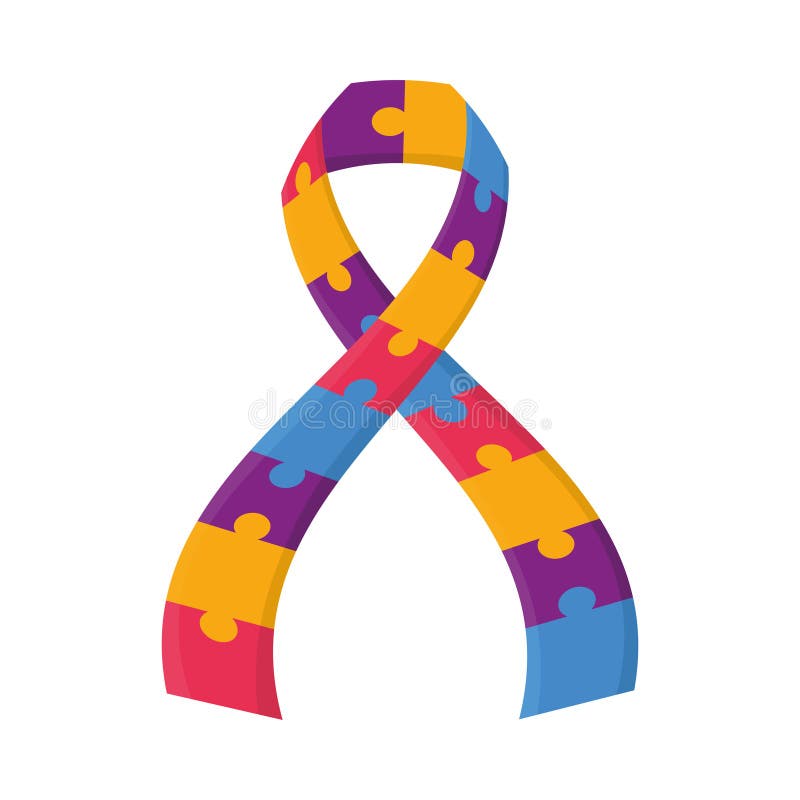 Autism puzzle ribbon stock vector. Illustration of world - 310846528