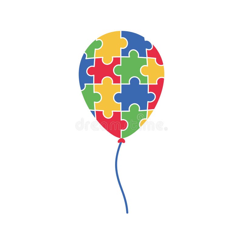 Autism Puzzles Balloon Design Stock Illustration - Illustration of ...