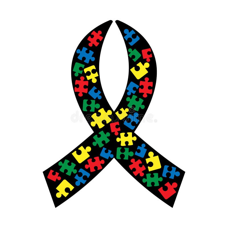 Autism Ribbon. Autism Awareness. Autism Concept Poster Template Stock ...