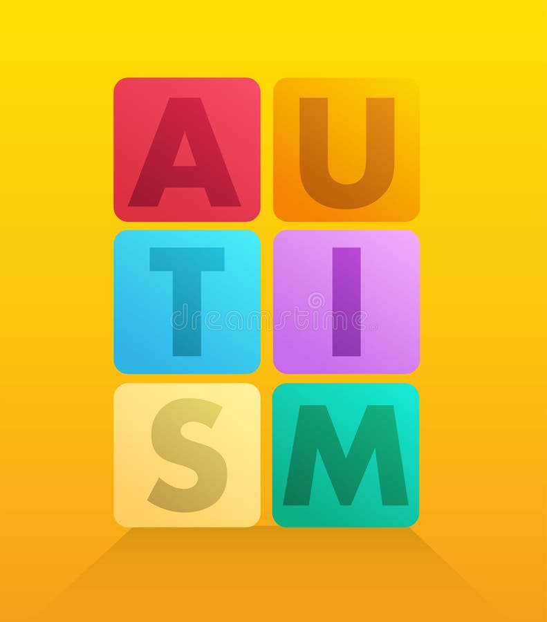 Autism Spelled Out in Blocks Vector Stock Vector - Illustration of ...
