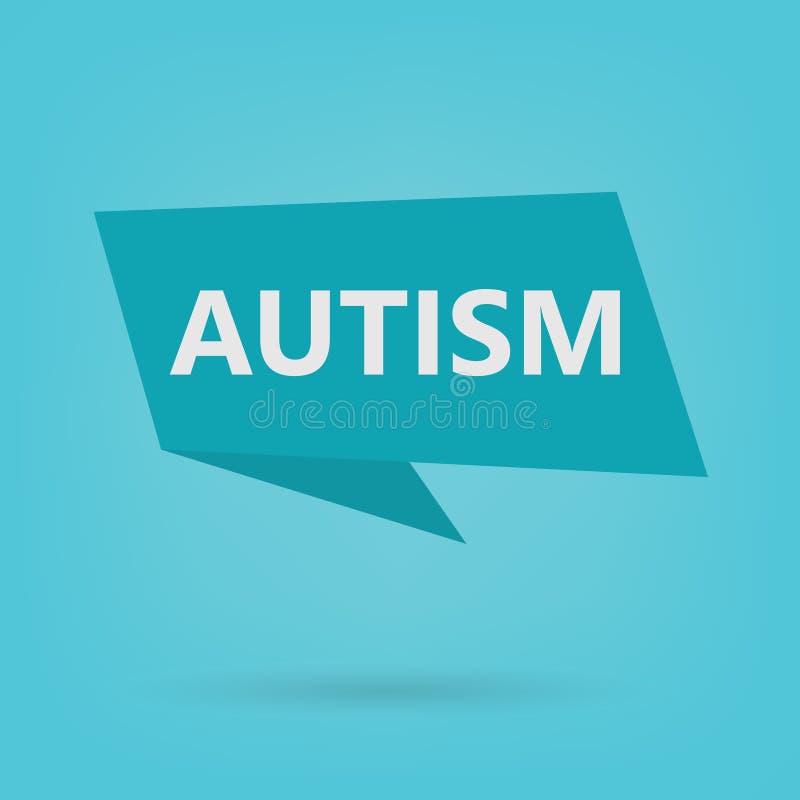 Autism word on a sticker stock vector. Illustration of care - 132068571