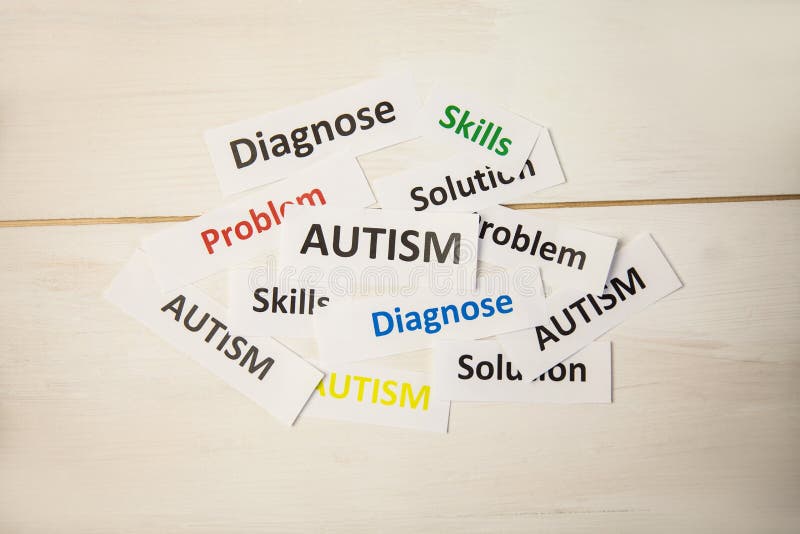 Autism Words on Wooden Table Stock Photo - Image of multicoloured ...