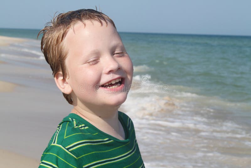 Autistic Boy Enjoying the Beach Stock Photo - Image of surf, recreation ...
