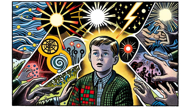 Autistic Boy Experiencing a Sensory Overload Crisis, Visual Noise ...