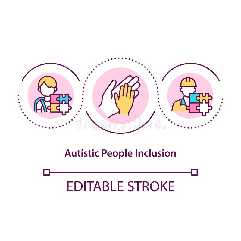 Autistic People Inclusion Concept Icon Stock Vector - Illustration of ...