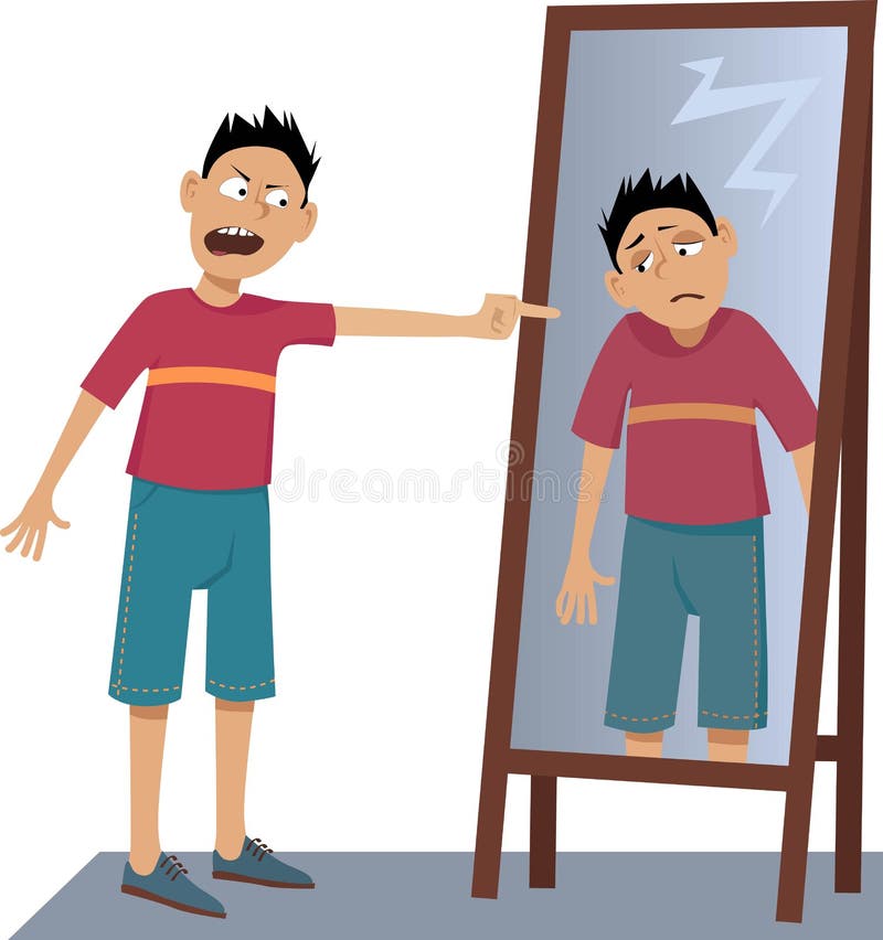 Auto-ódio ilustração do vetor. Ilustração de atitude - 73439949