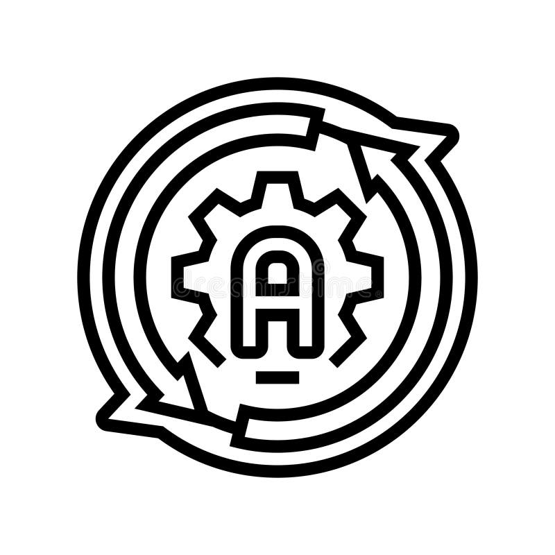 Auto Adjust Feature Line Icon Vector Illustration Stock Illustration ...