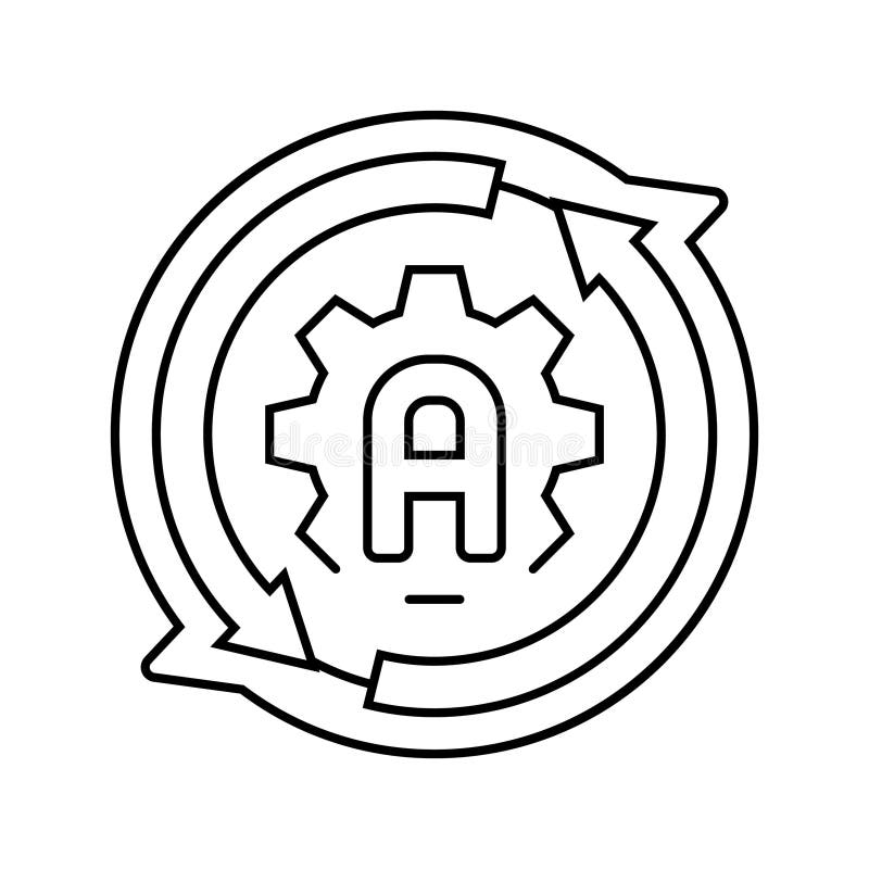 Auto Adjust Feature Line Icon Vector Illustration Stock Illustration ...