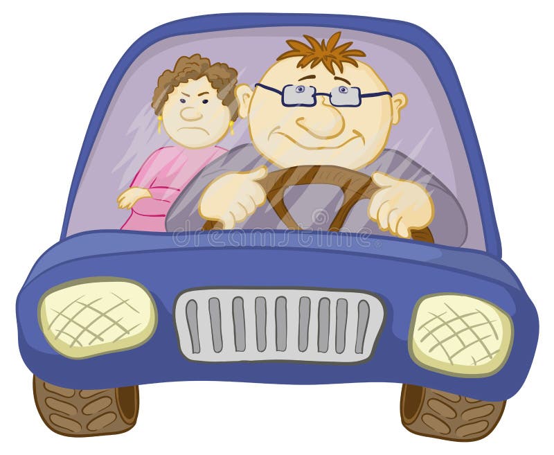 Auto, Bestuurder En Passagier Vector Illustratie - Illustration of ...