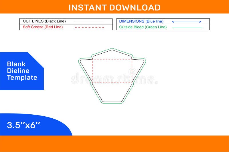 Blank Lock Envelope, Die Line Template, SVG, EPS, PDF, Ai, PNG, JPEG ...