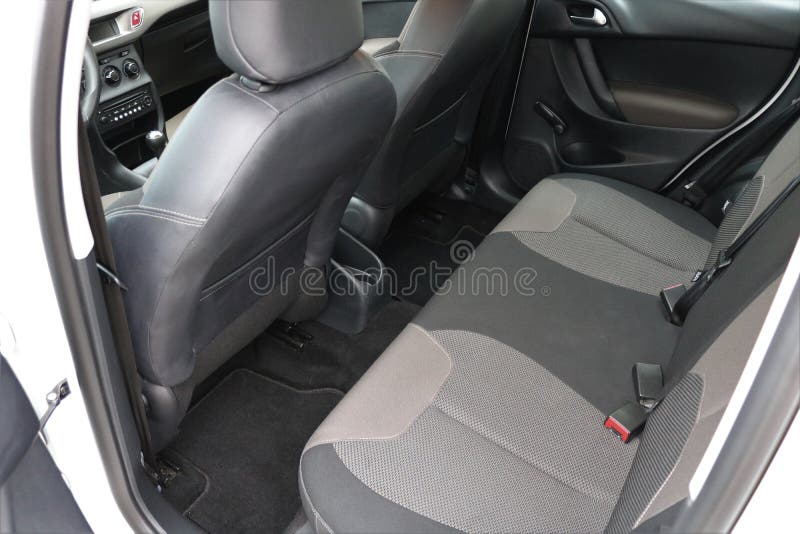 Auto Cabin with Back Seats. Stock Photo - Image of cars, leather: 170472154