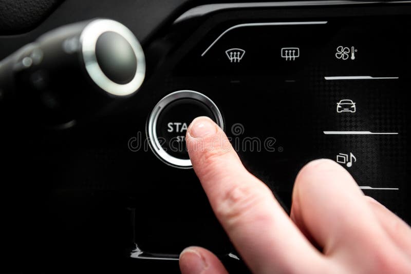 Auto Car Engine Start Stop Button for Keyless Stock Image - Image of ...