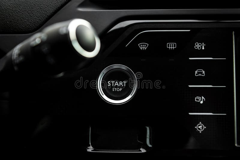 Auto Car Engine Start Stop Button for Keyless Stock Image - Image of ...