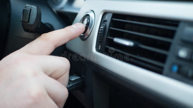 Auto Car Engine Start Stop Button for Keyless Entry Stock Photo - Image ...