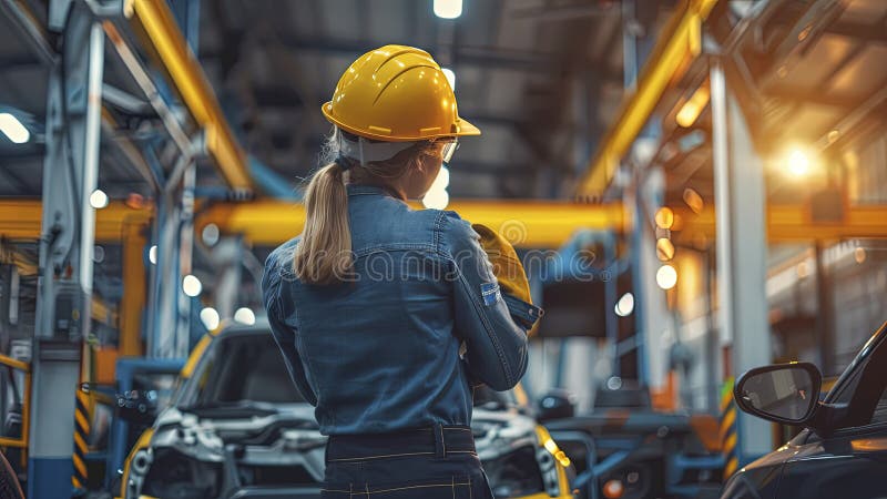 Auto Car Engineer Doing Work, Car Engineer at the Workstation with ...