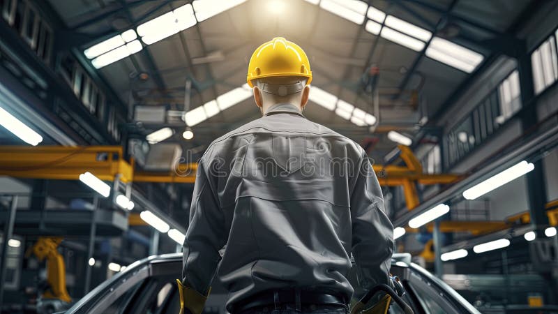 Auto Car Engineer Doing Work, Car Engineer at the Workstation with ...