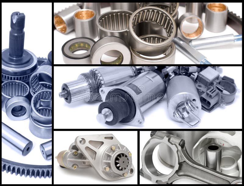 Set of Automotive Spare Parts Stock Photo - Image of diverse ...