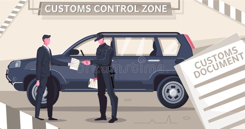 Auto Clearance Customs Composition Stock Illustration - Illustration of ...