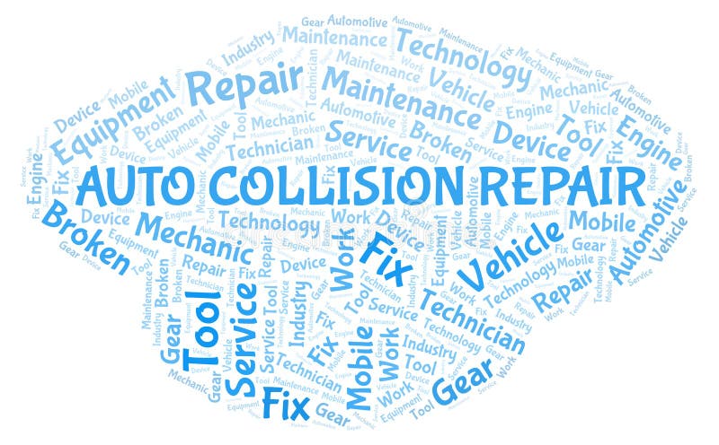 Auto Collision Repair Word Cloud Stock Illustration - Illustration of ...
